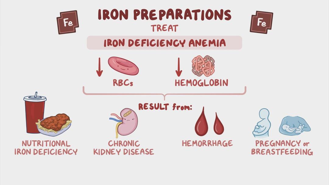 Iron preparations: Nursing pharmacology: Video, Causes, & Meaning | Osmosis